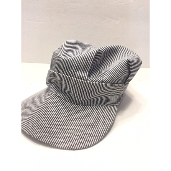 HaT | Accessories | Medium Vintage Made In Usa Engineer Cap Blue White ...